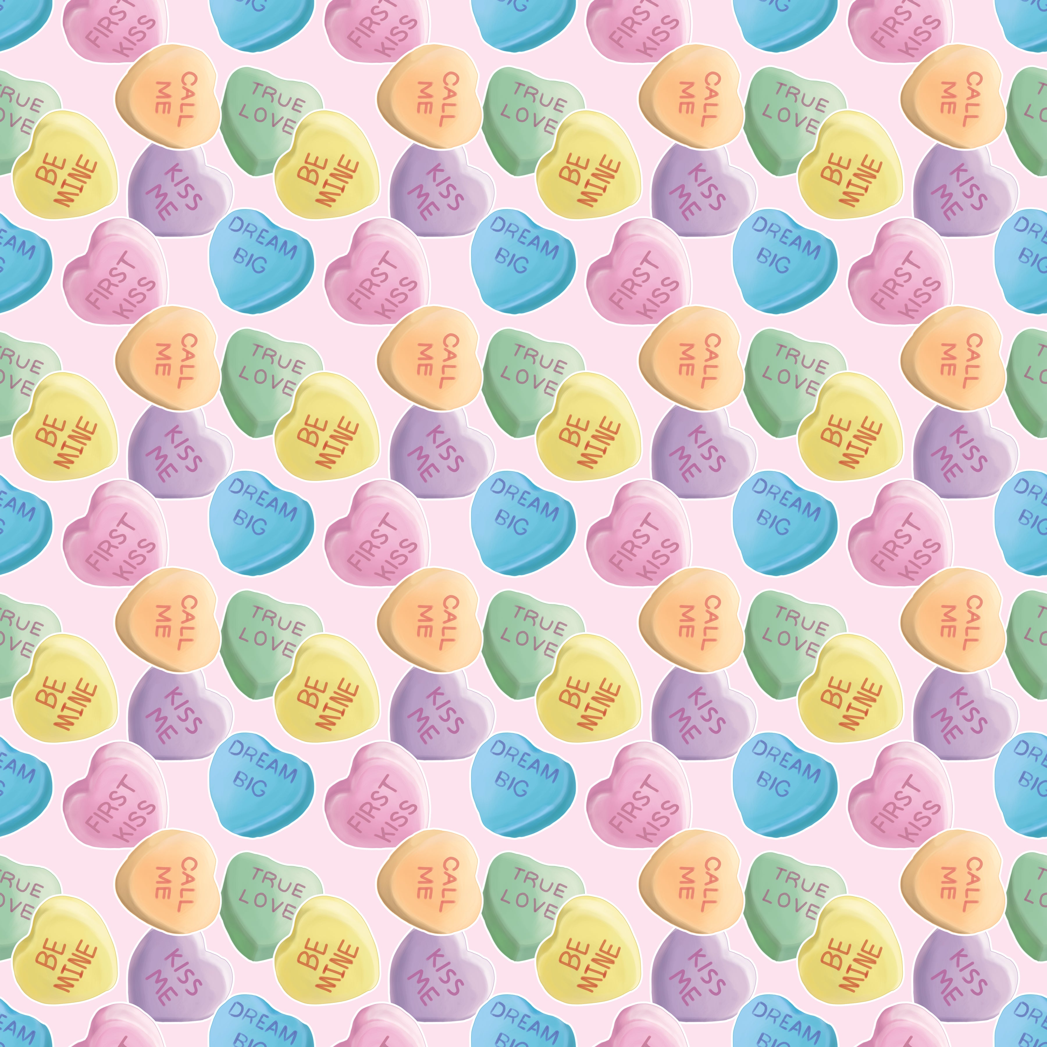 Conversation Hearts Pink 12x12 Patterned Vinyl Sheet – iCraftVinyl