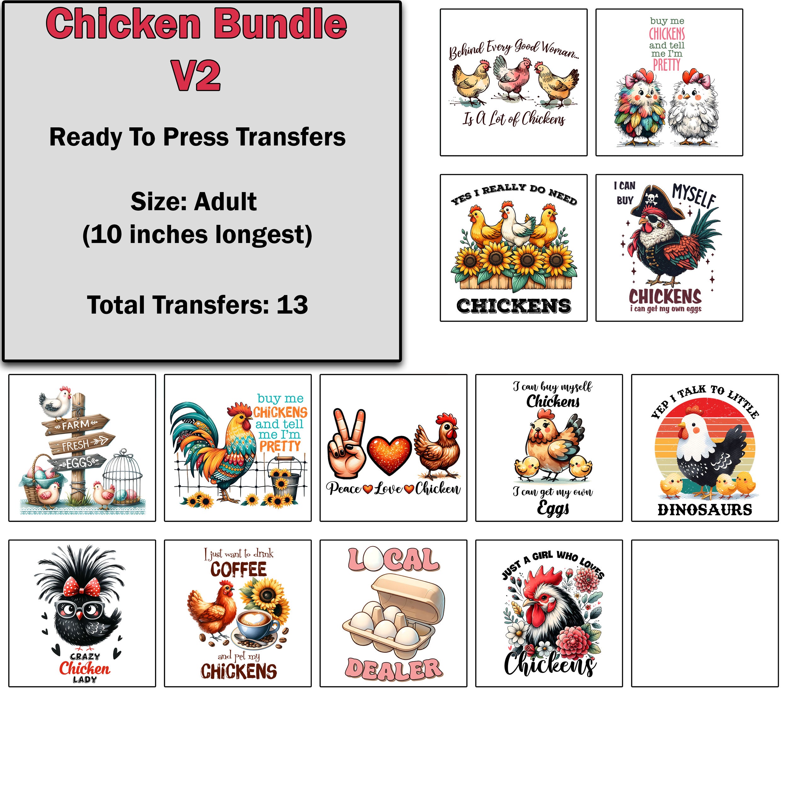Chicken Transfer Bundle 2 – iCraftVinyl