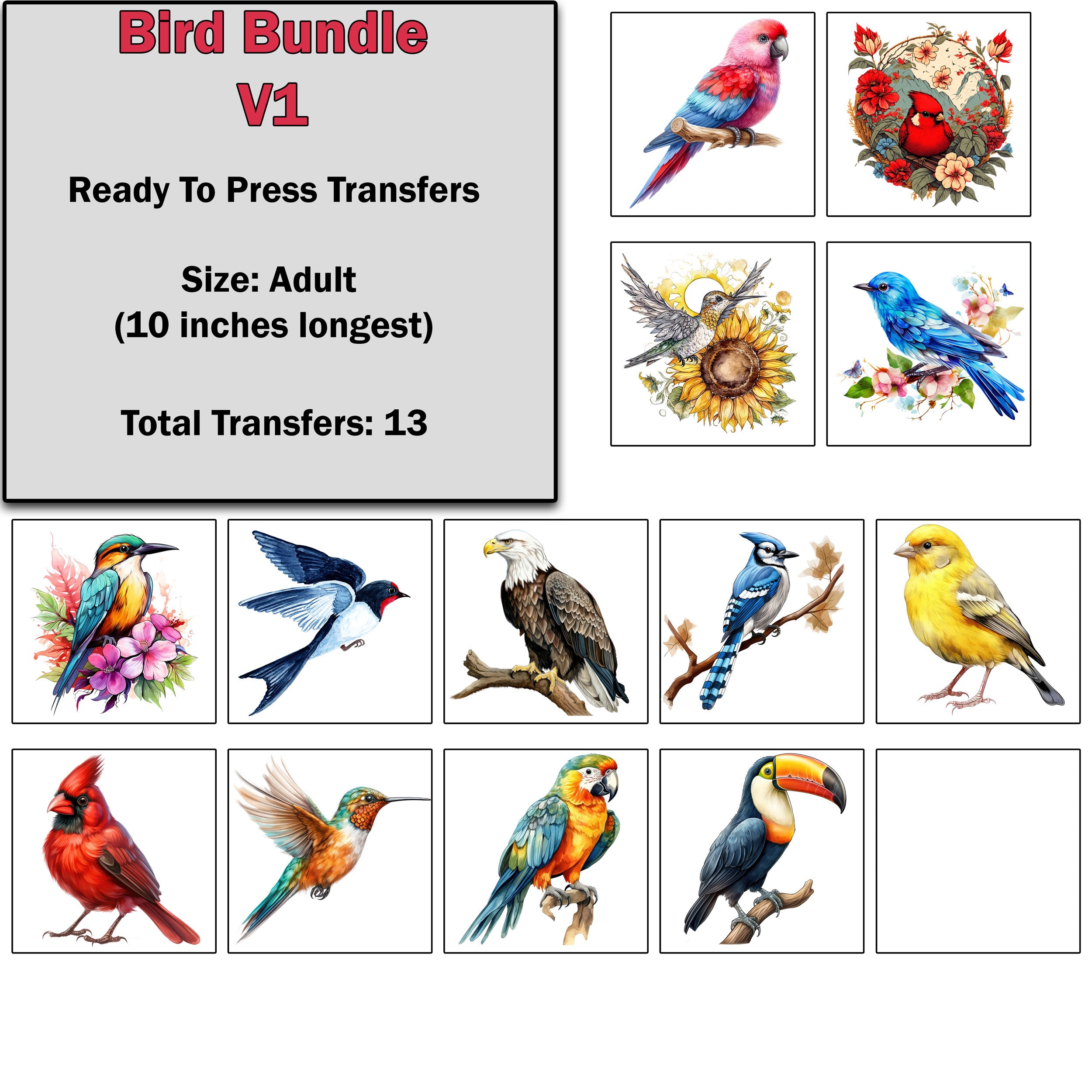 Bird Transfer Bundle 1 – iCraftVinyl