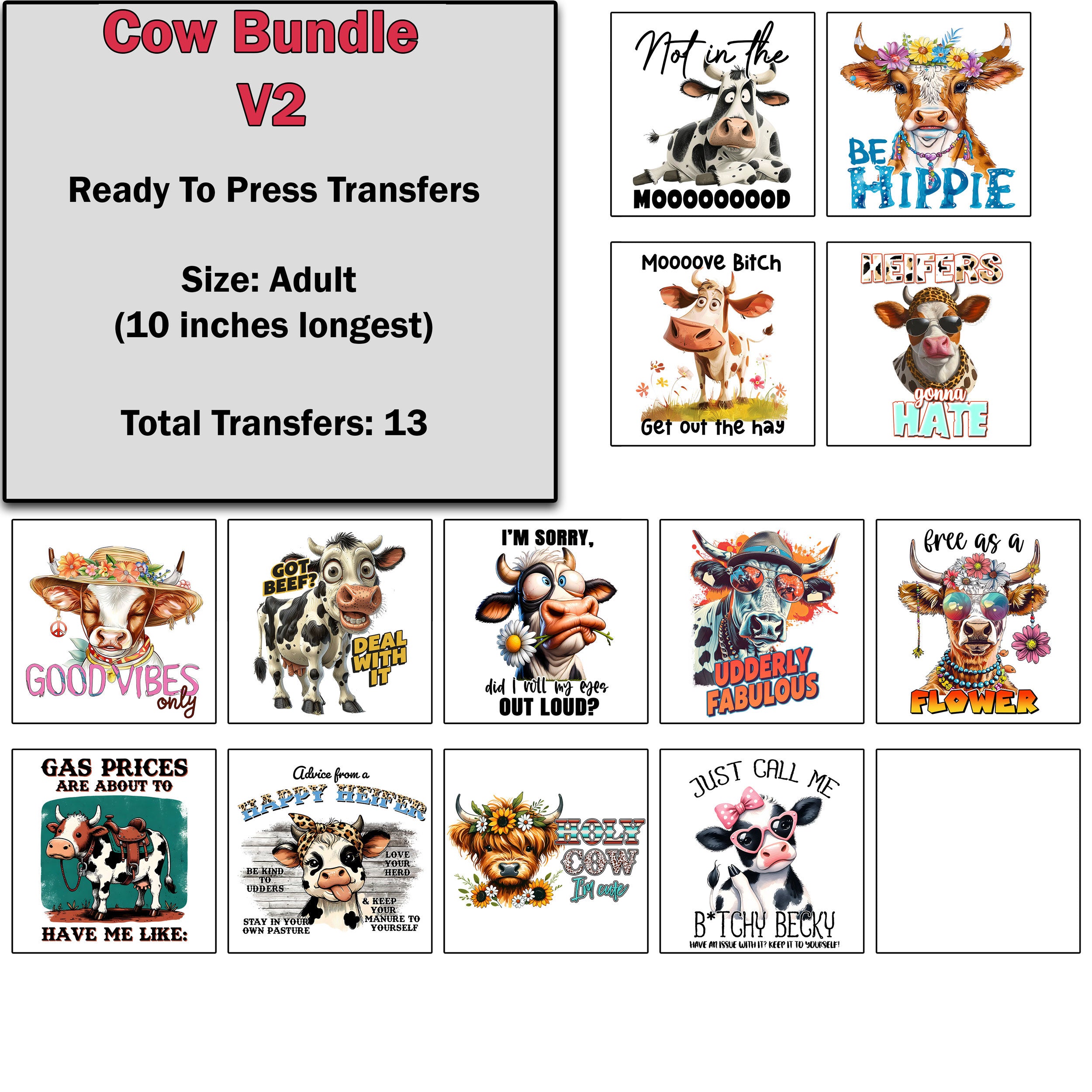 Cow Transfer Bundle 2 – iCraftVinyl