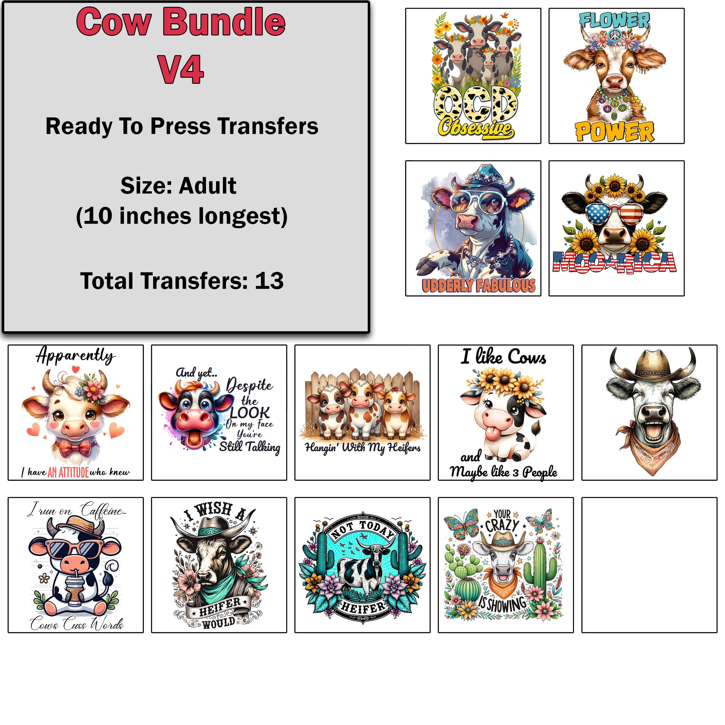 Cow Transfer Bundle 4 – iCraftVinyl