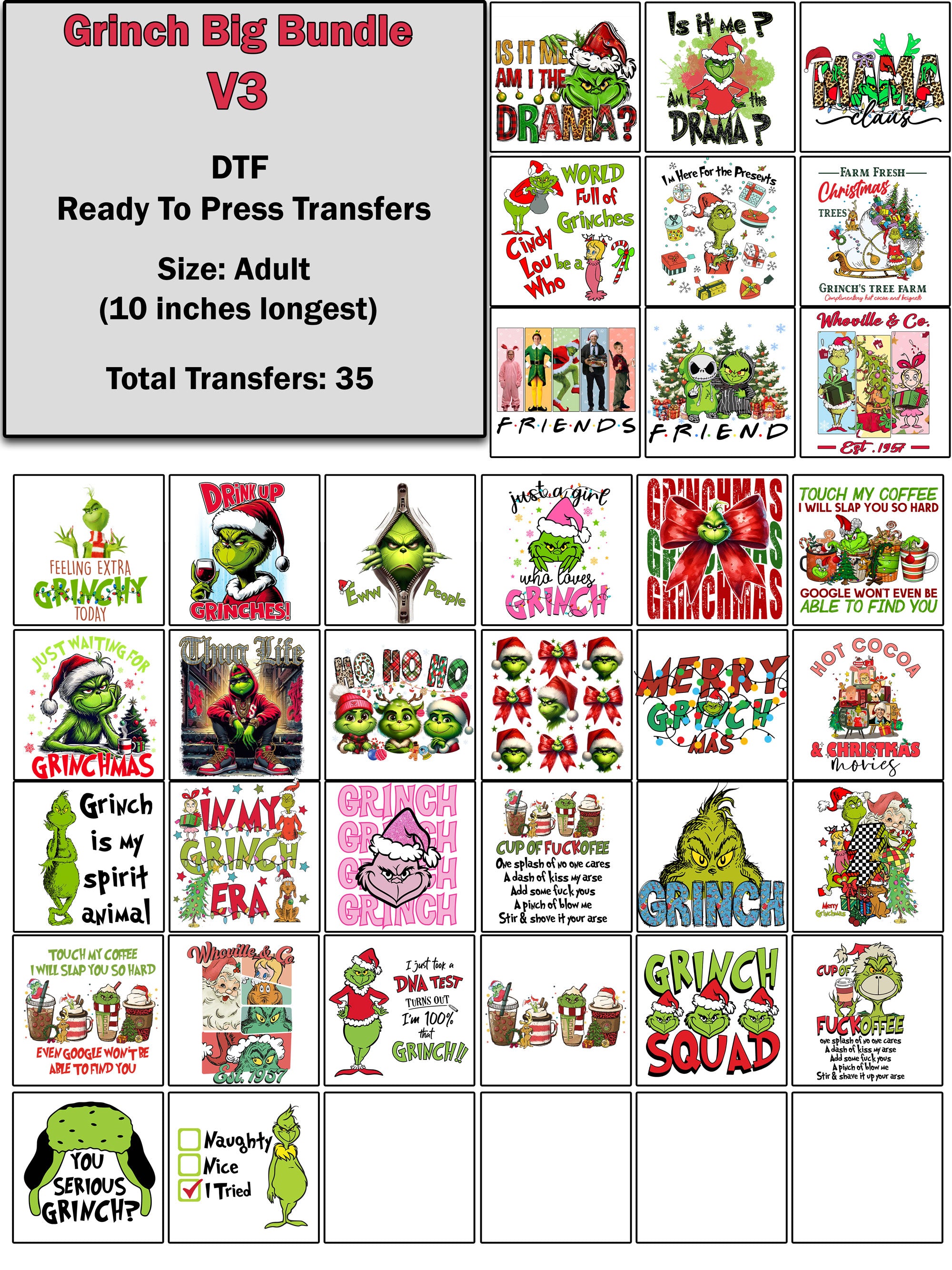 Big Grinch Transfer Bundle v.3 – iCraftVinyl