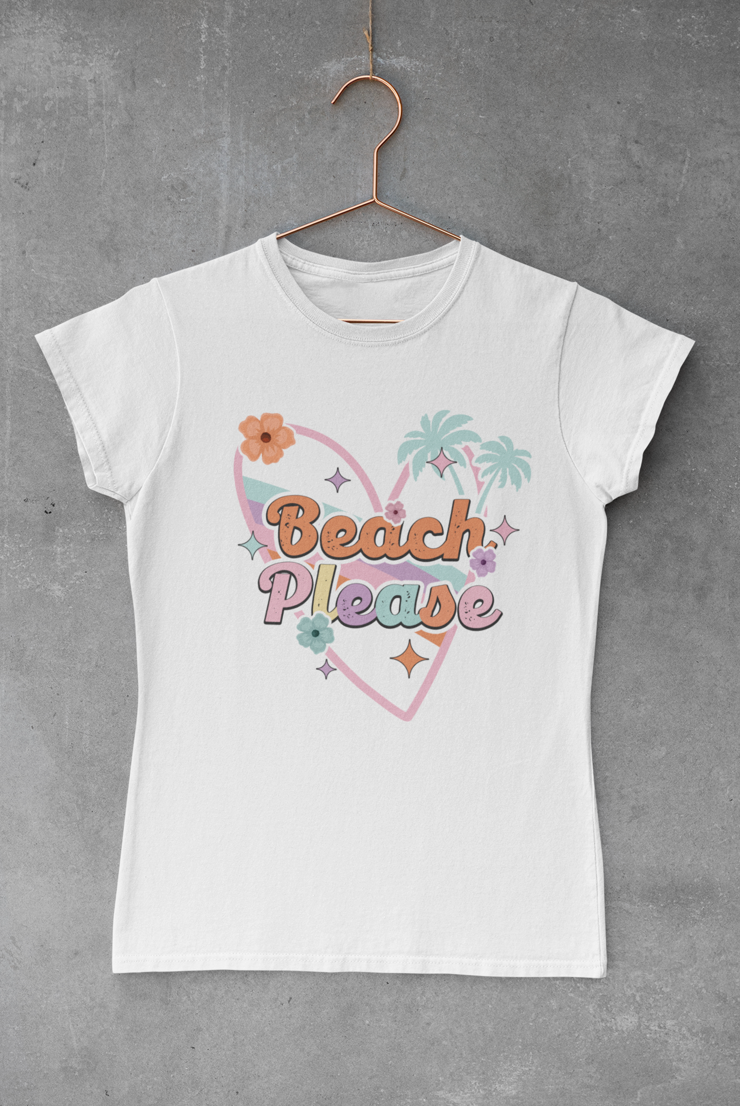Beach Please With Heart Transfer – iCraftVinyl