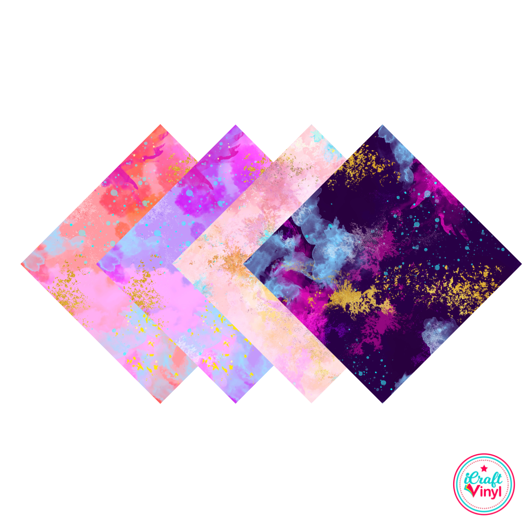 Watercolor Splatter Patterned HTV Pack – iCraftVinyl